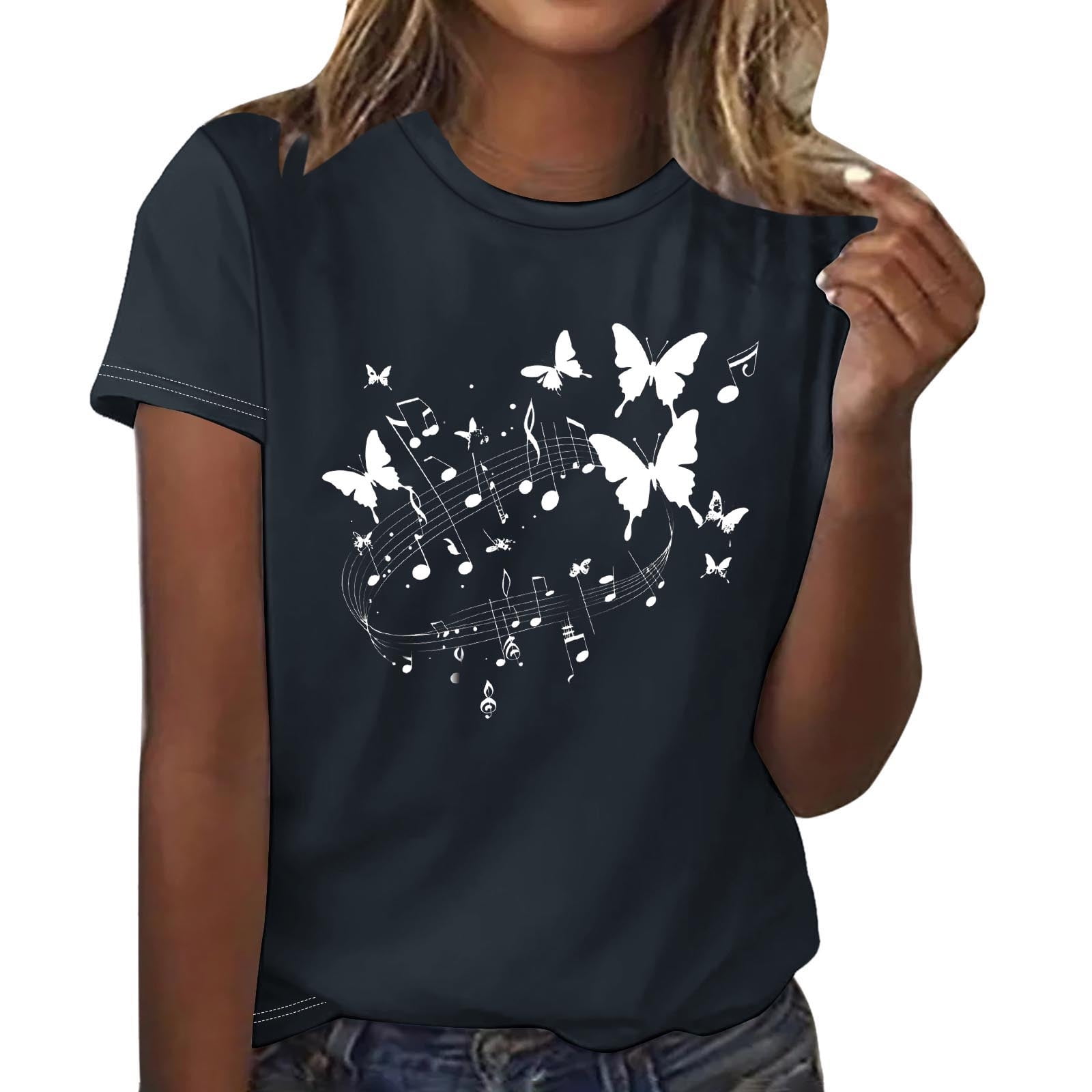 Czzoypi Summer Women's Vintage Graphic T-Shirt Casual Loose Fit Short ...
