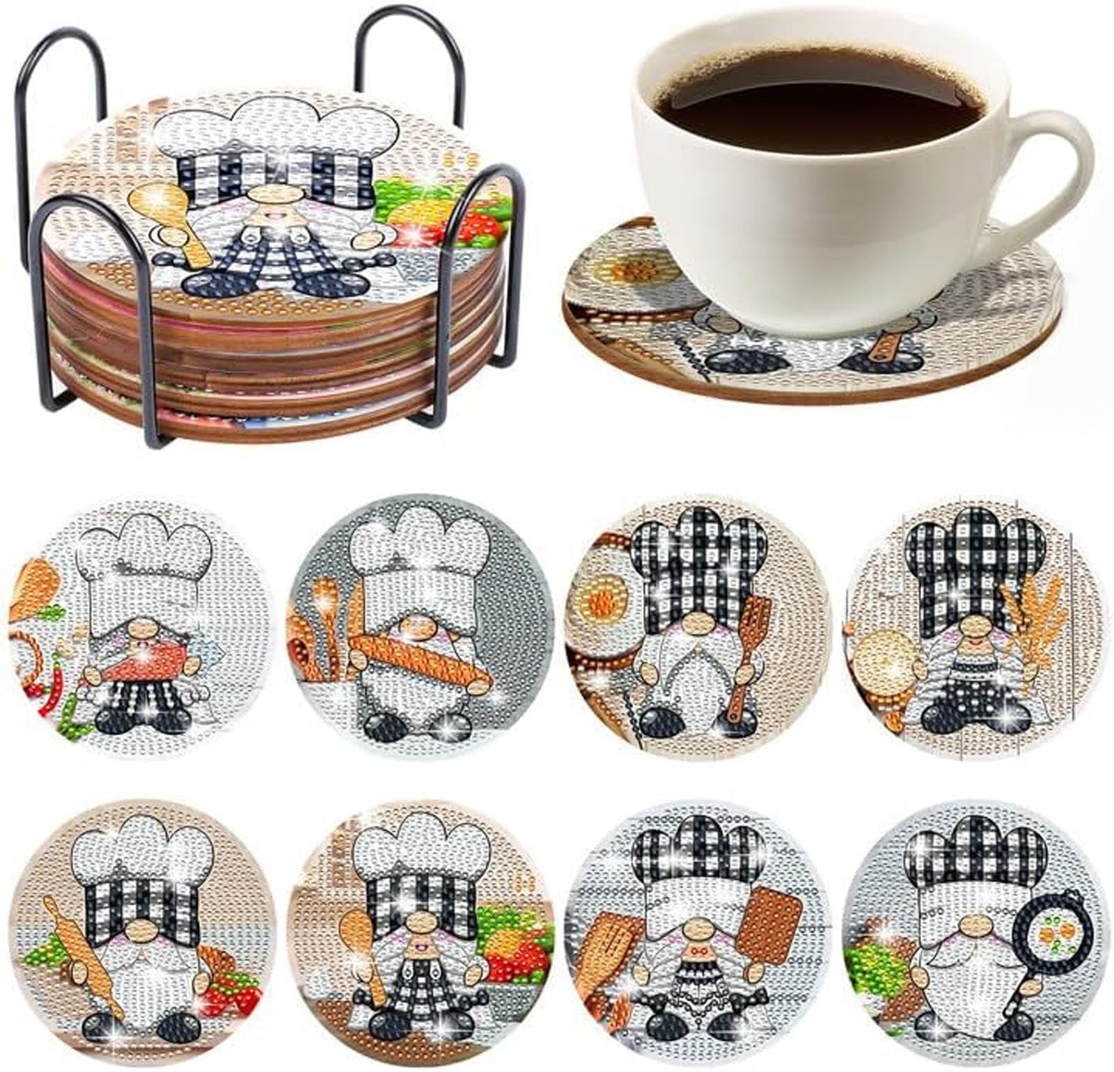 Czzoypi Trivet (A), Trivets 8 Pcs Diamond Cup Mat Paintings Kits With ...