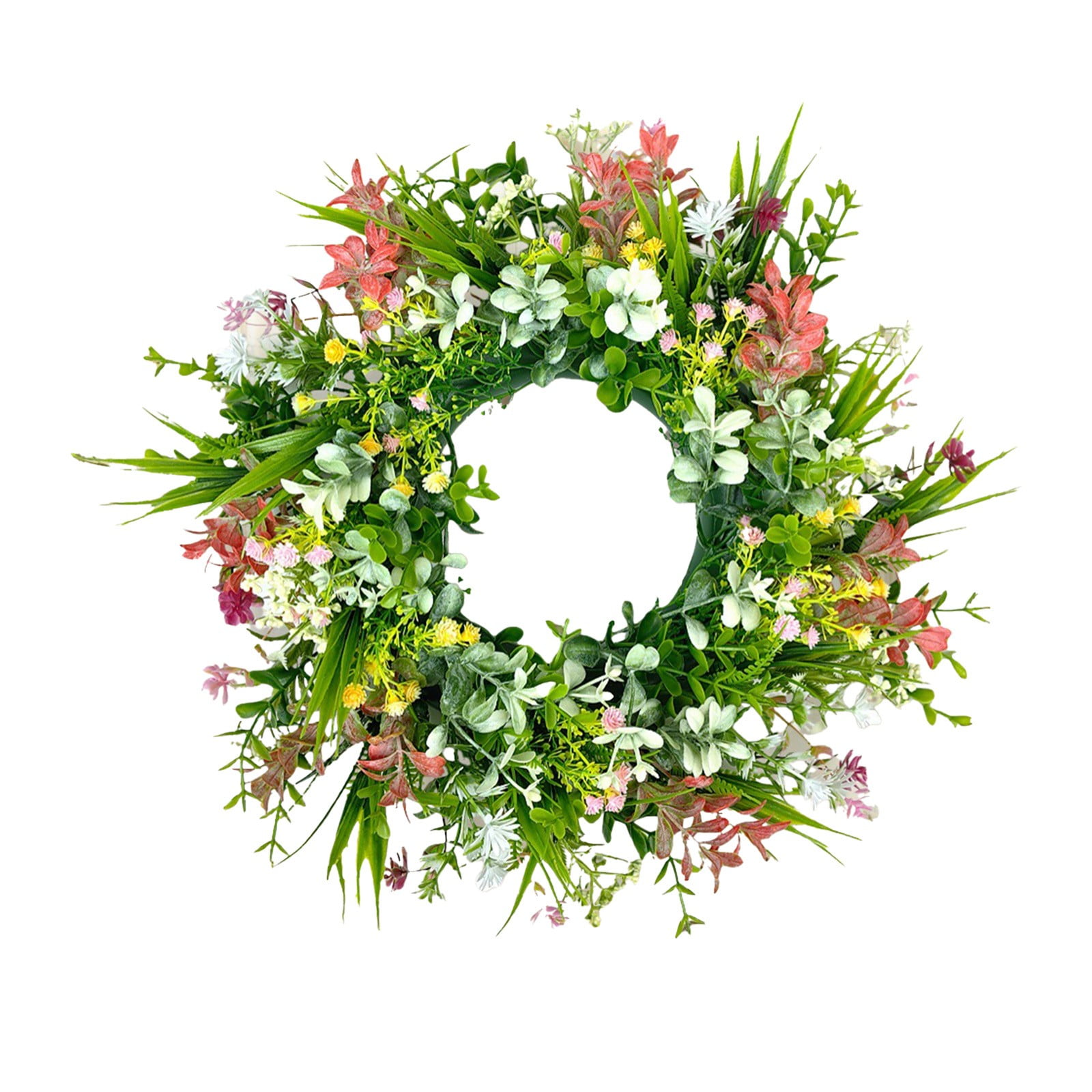 D 18Inch Artificial Spring Summer Flower Wreath For Wall Window ...