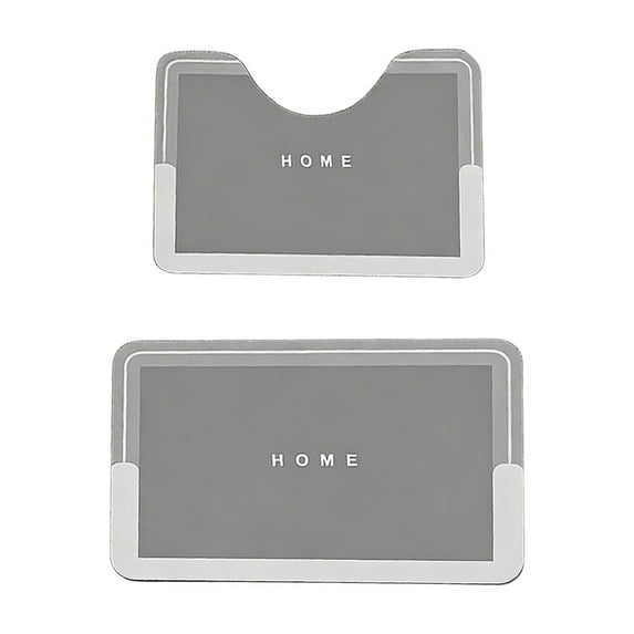 D 2 Piece Set Of U Shaped Bath Mats Diatom Mud Material Super Absorbent ...