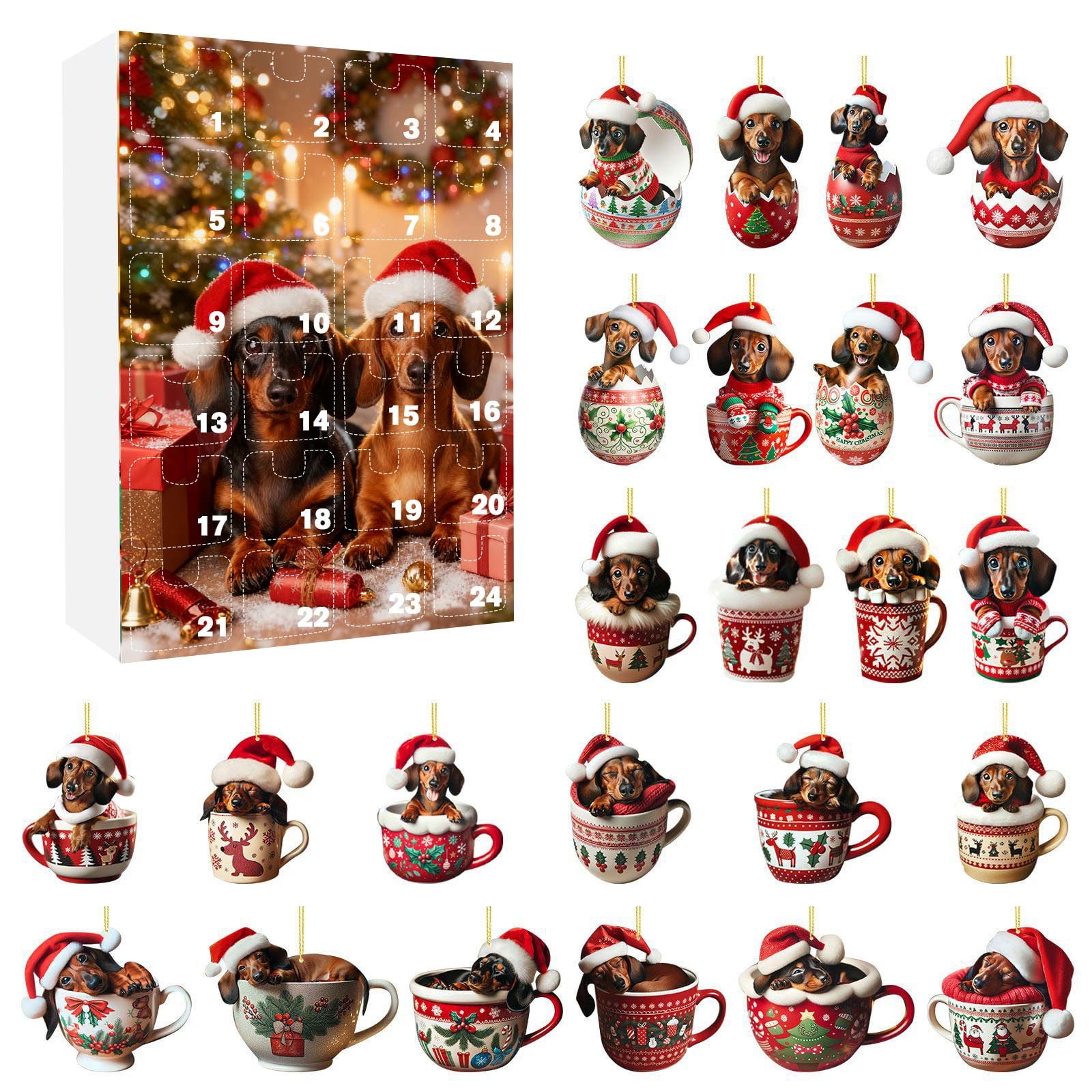 D 2025 Christmas Countdown Calendar Acrylic Decoration Holiday Gifts ...