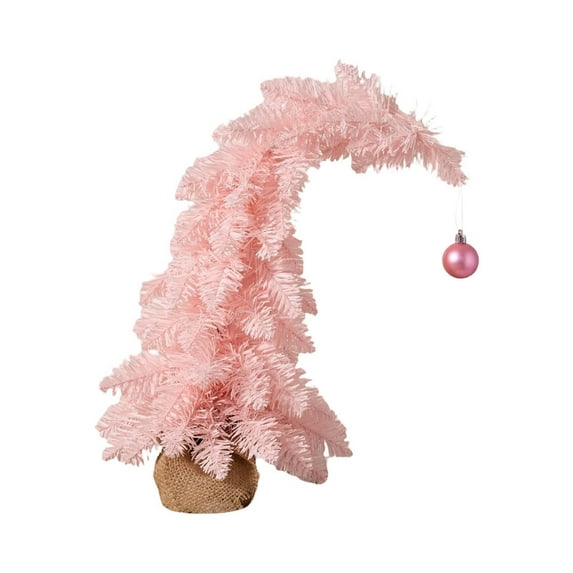 D 45Cm Tilted Neck Mini Christmas Tree, Pvc Snow Spray Magic Decoration ...