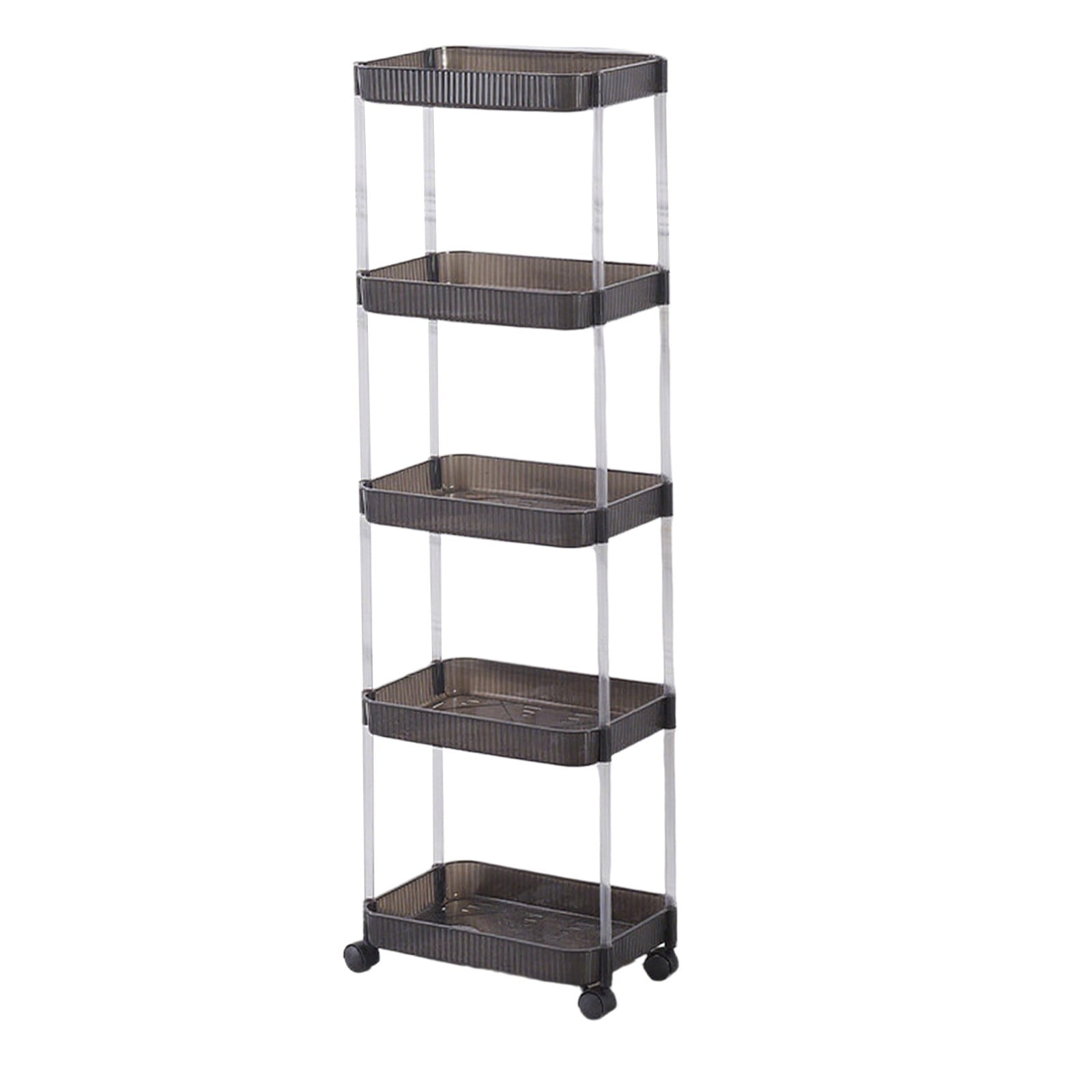 D 5-Tier Mobile Storage Cart With Wheels, Adjustable Shelving Unit For ...