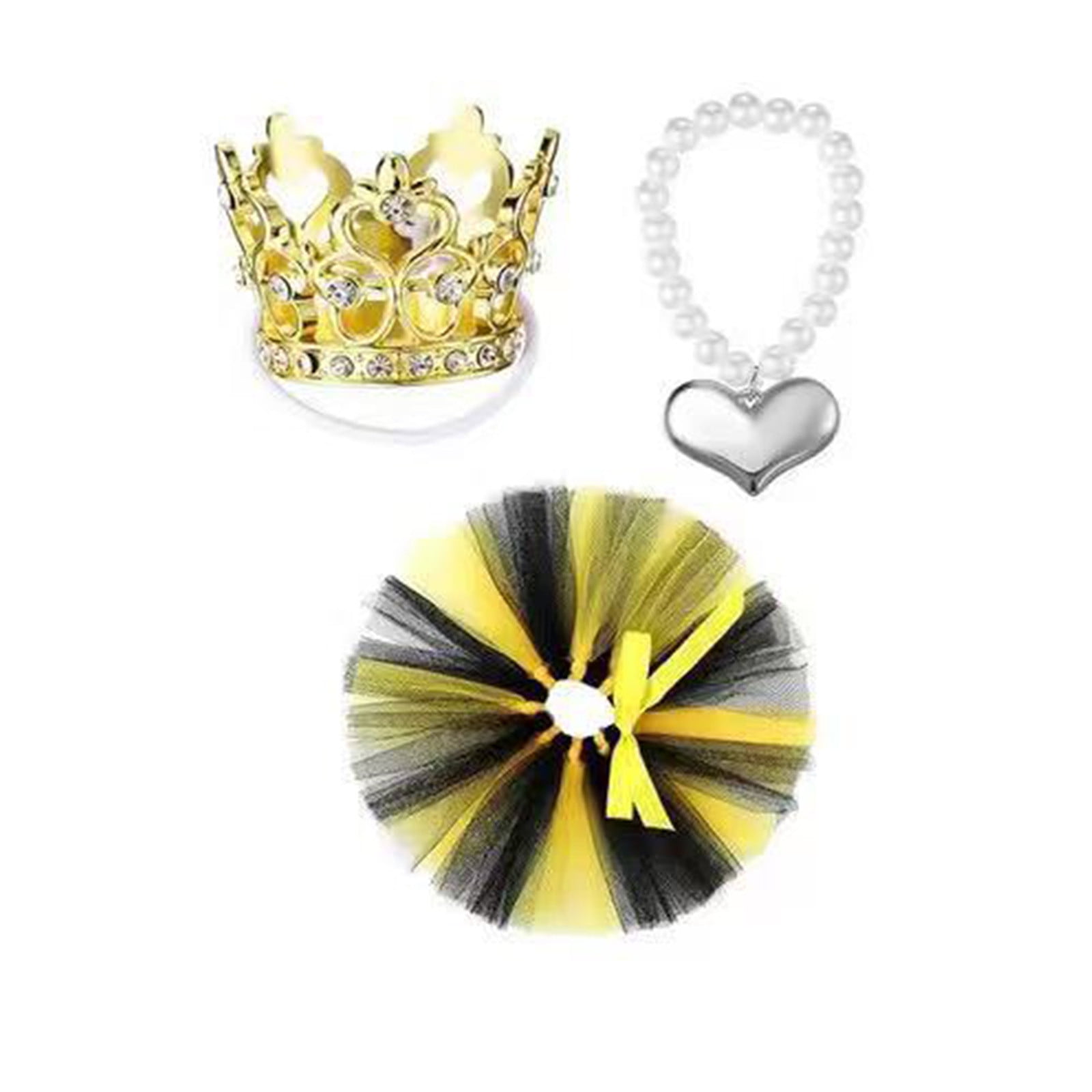 D 7 Inch Mini Desktop Goose Dress With Rhinestone Crown Tutu Necklace ...