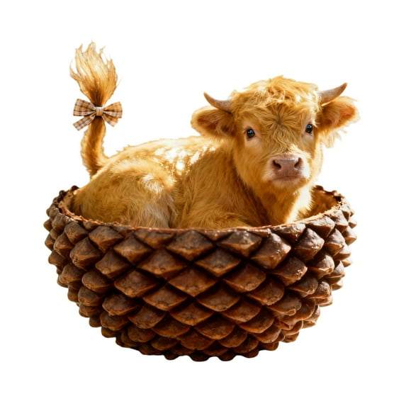 D 8Cm Forest Animal Acorn Christmas Ornament, Squirrel Deer Fox Decor ...