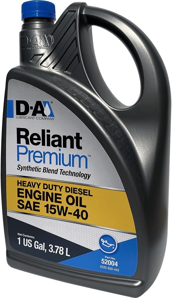 D-A LUBRICANT COMPANY 52004, Reliant Premium Diesel Engine Oil SAE 15W ...
