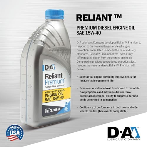 D-A LUBRICANT COMPANY 52008, Reliant Premium Heavy Duty Diesel Engine ...