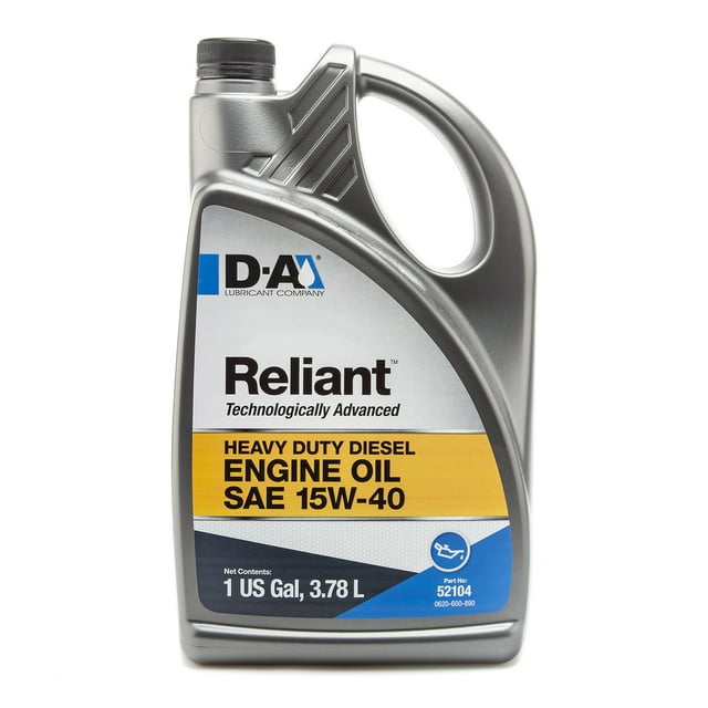 D-A LUBRICANT COMPANY 52104, Reliant Heavy Duty Engine Oil SAE 15W-40 ...