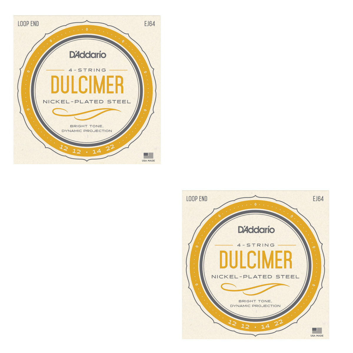 D'Addario Dulcimer Strings 2-Sets of 4-String 12-12-14-22 - Walmart.com