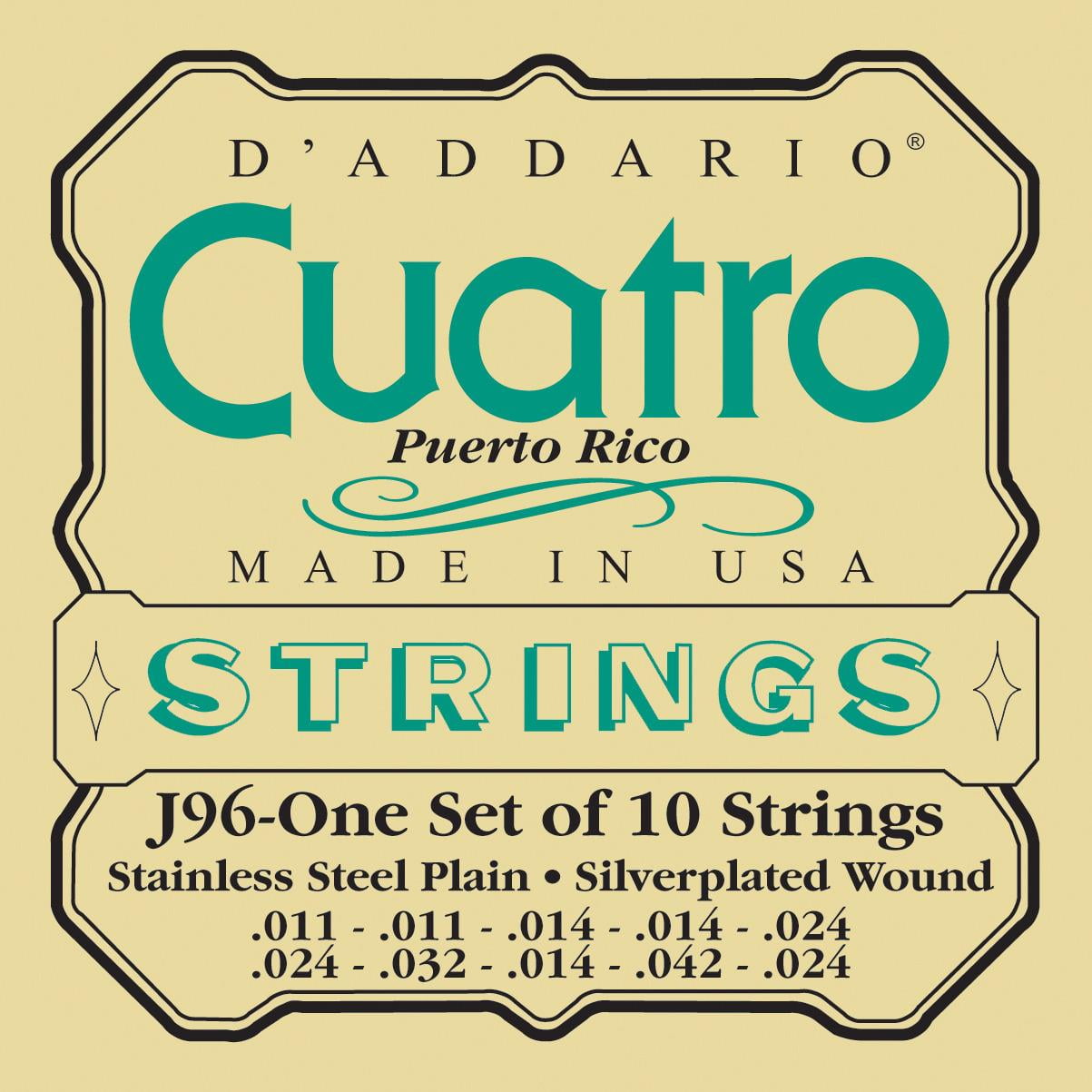 D'Addario EJ96 Cuatro-Puerto Rico Strings - Walmart.com