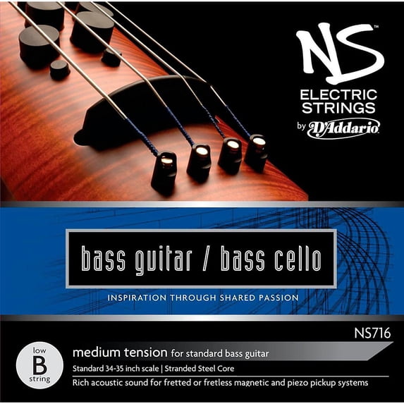 D'Addario NS Electric Bass Cello / Electric Bass Low B String - Walmart.com