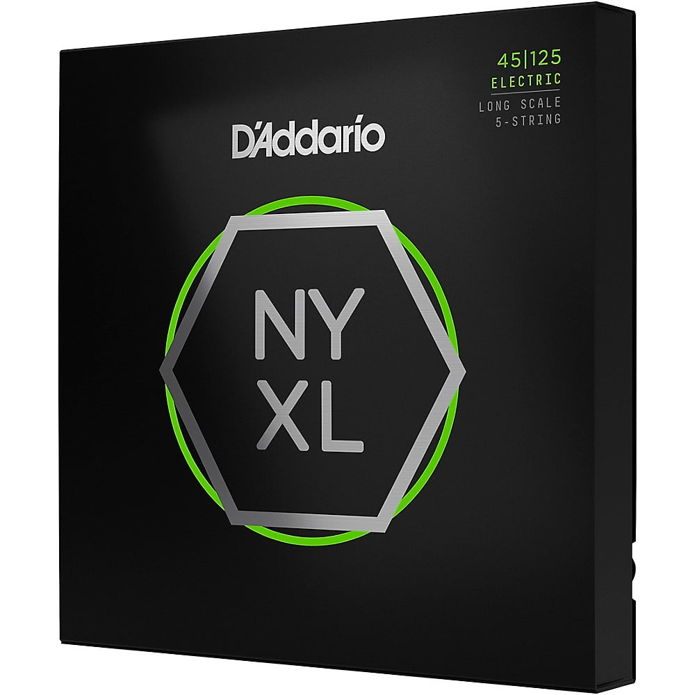 D'Addario NYXL Light Top/Medium Bottom Long Scale 5-String Bass Strings ...