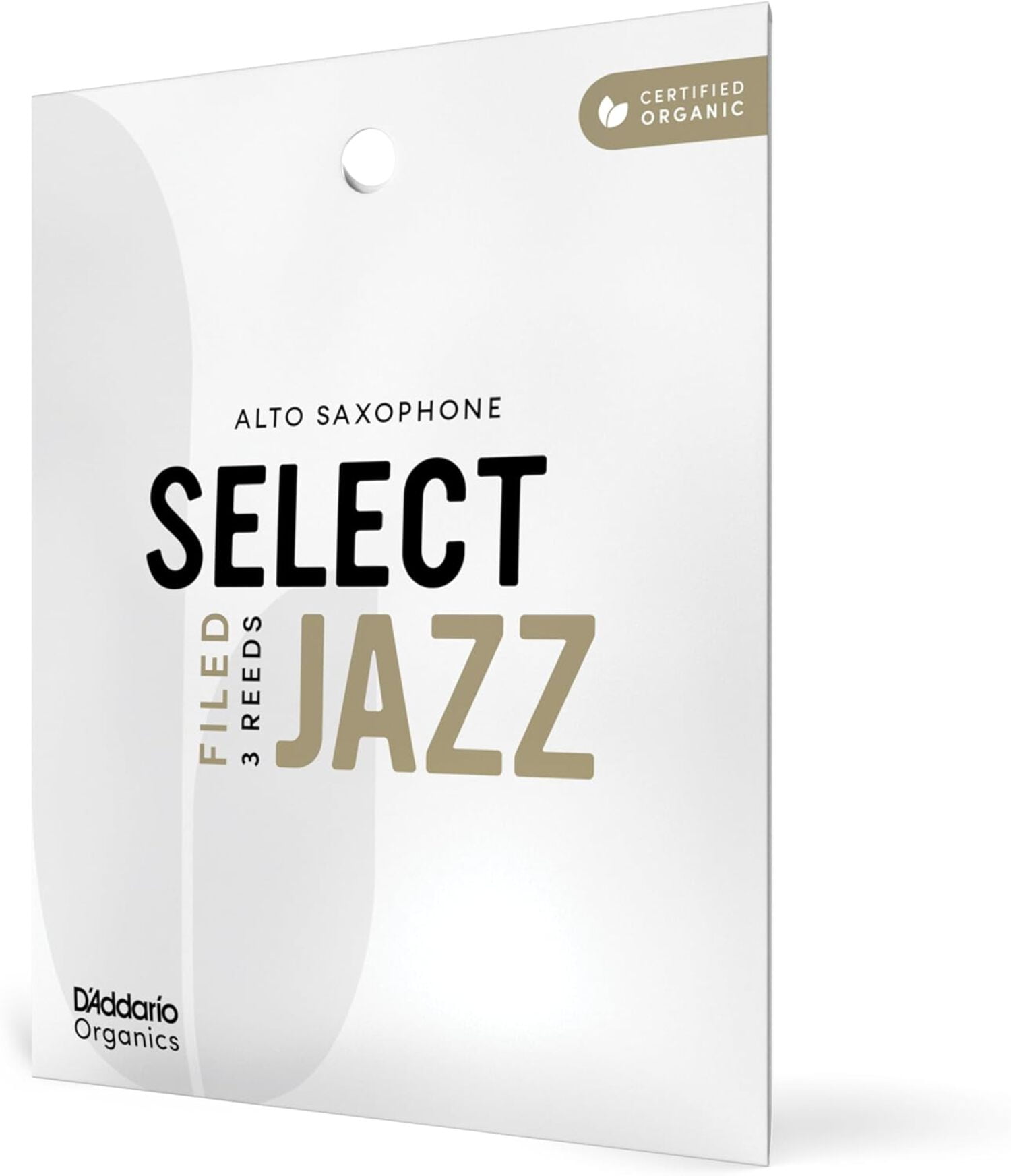 D'Addario Organic Select Jazz Filed Alto Sax Reeds, Strength 2 Soft, 3 ...