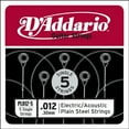 D'Addario PL012-5 Plain Steel Guitar Single String, .012 5-pack ...