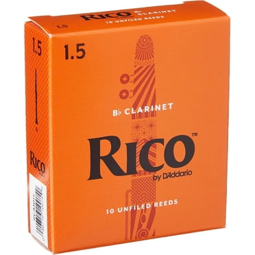 D'Addario Rico Bb Clarinet Reeds, Strength 2, 10-pack, Unfiled, Ideal ...