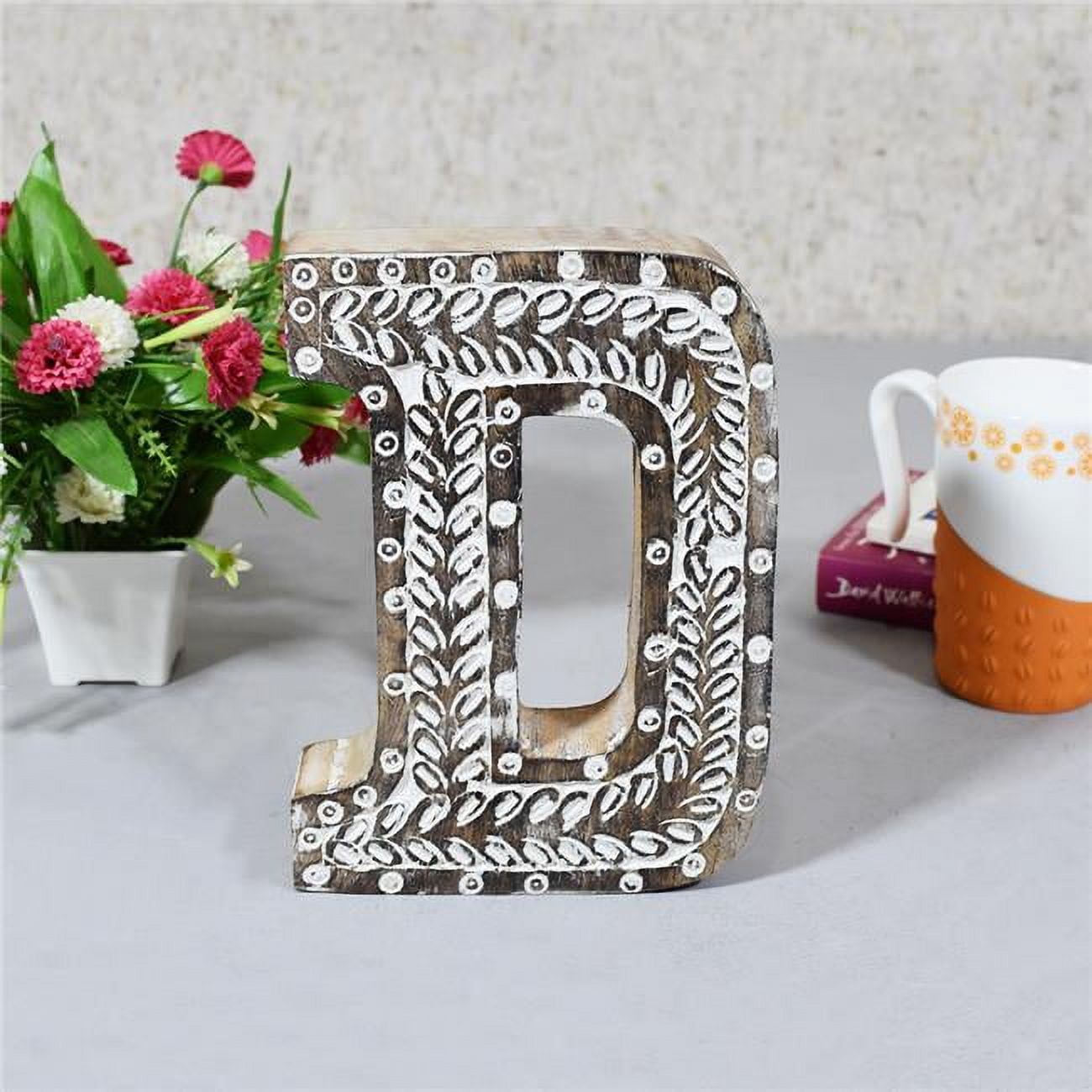 D Alphabet Handmade Letter Block Eco-Friendly Wall Decor, Natural ...