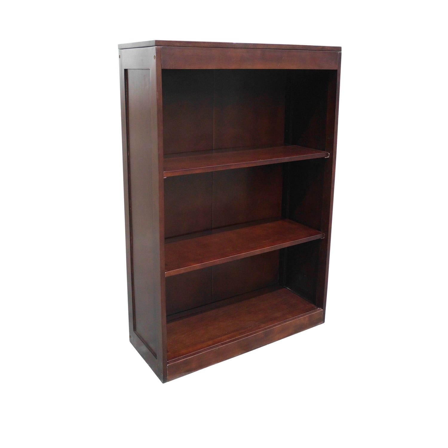 D-Art Collection Bellevue Solid Mahogany Wood Short Bookcase in Dark ...