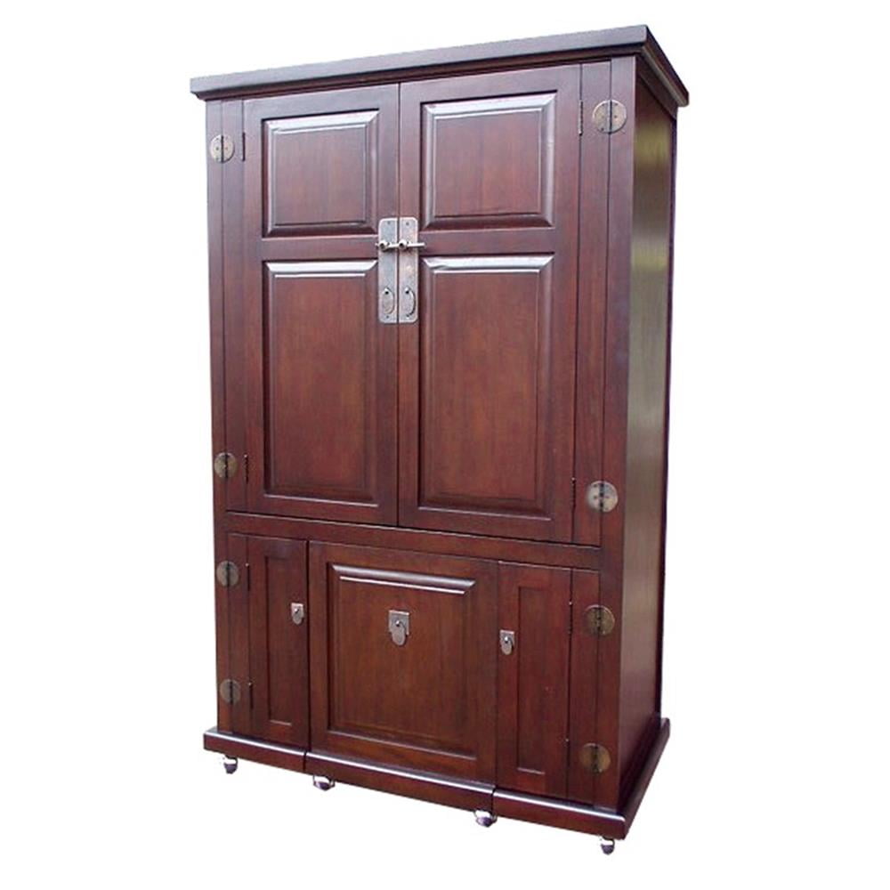 D-Art Collection Mahogany Computer Armoire with Pull Out Seat - Walmart.com