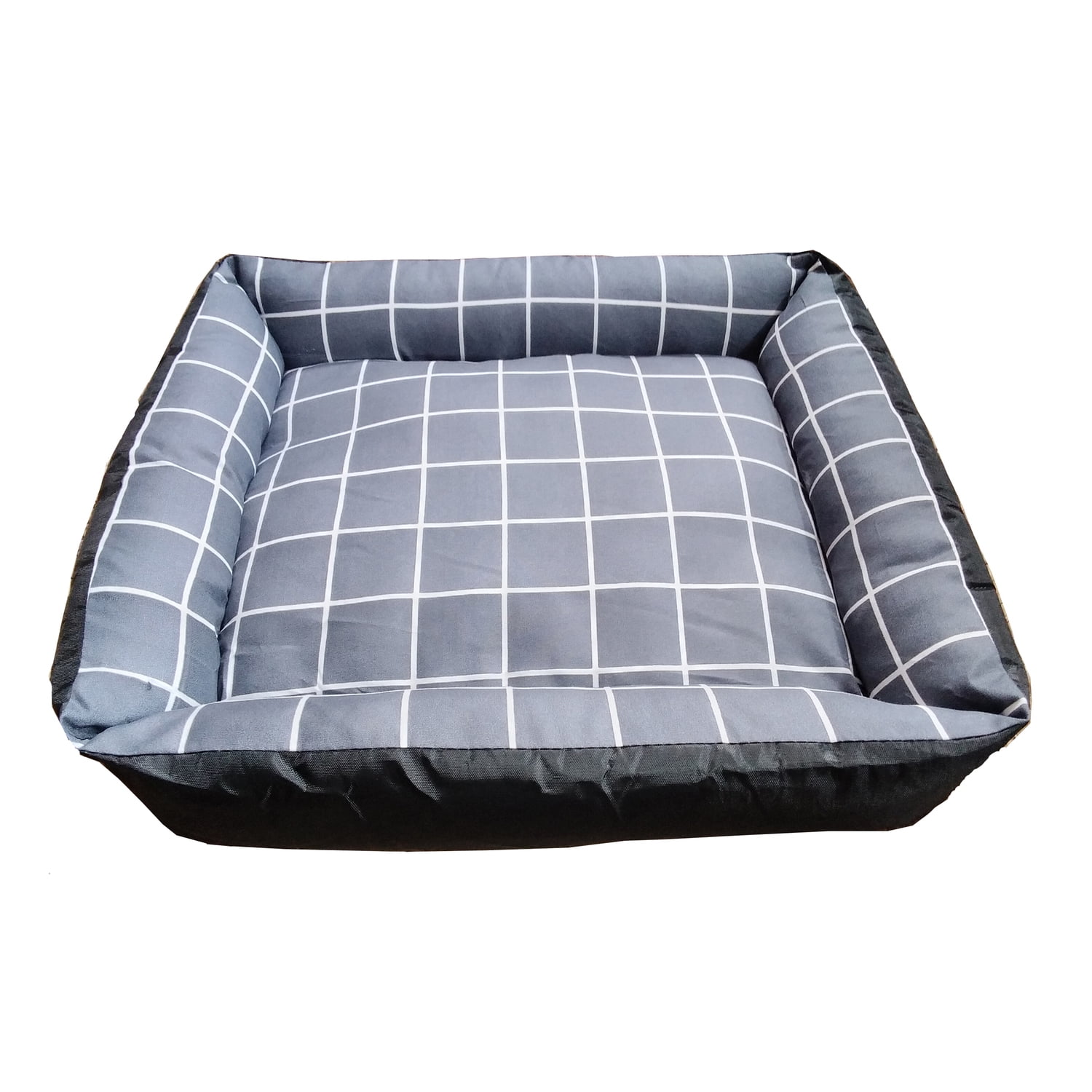 D-Art Collection Grey Checker Dog Bed S - Walmart.com