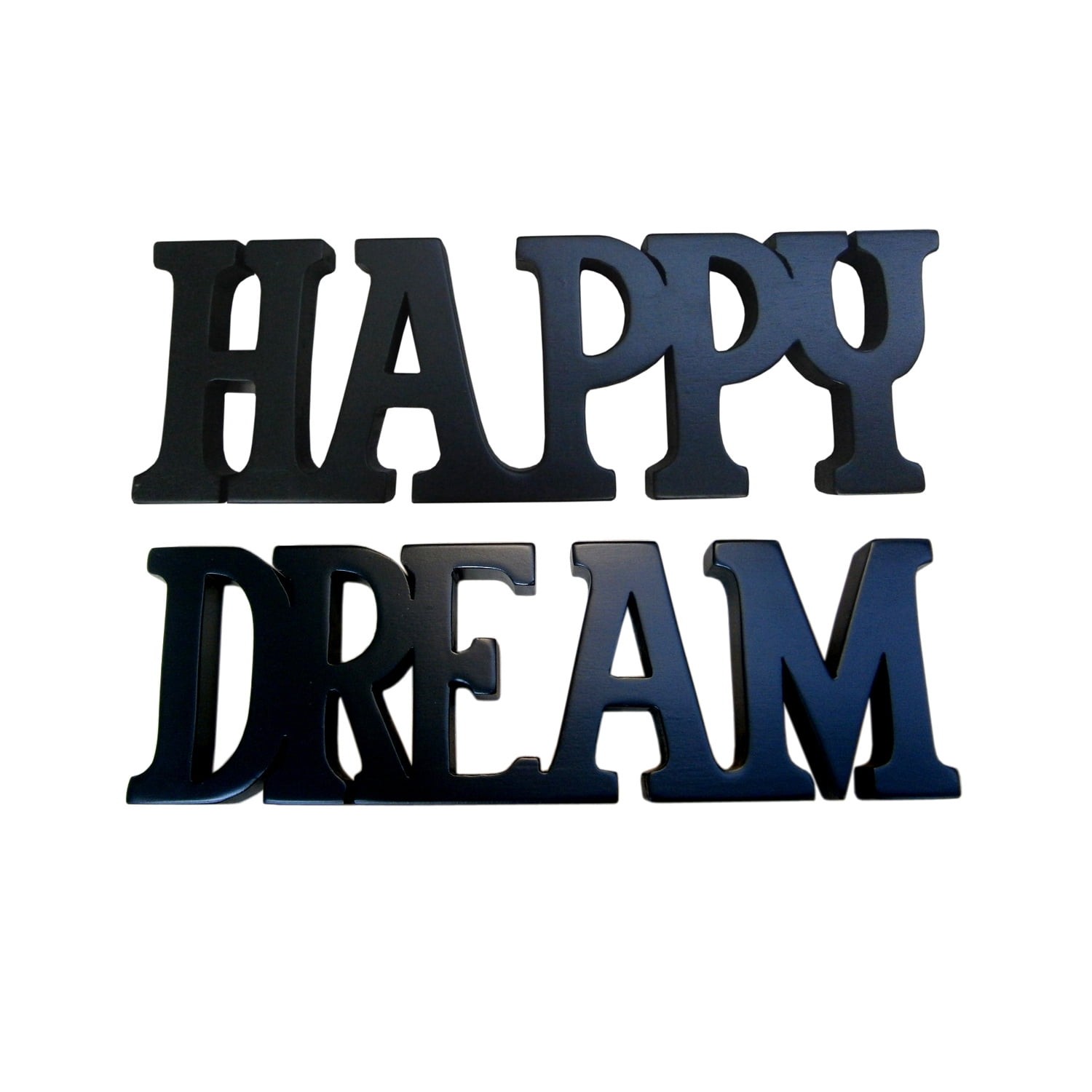 D-Art Collection Mahogany Wood Happy and Dream Signs in Black - Walmart.com