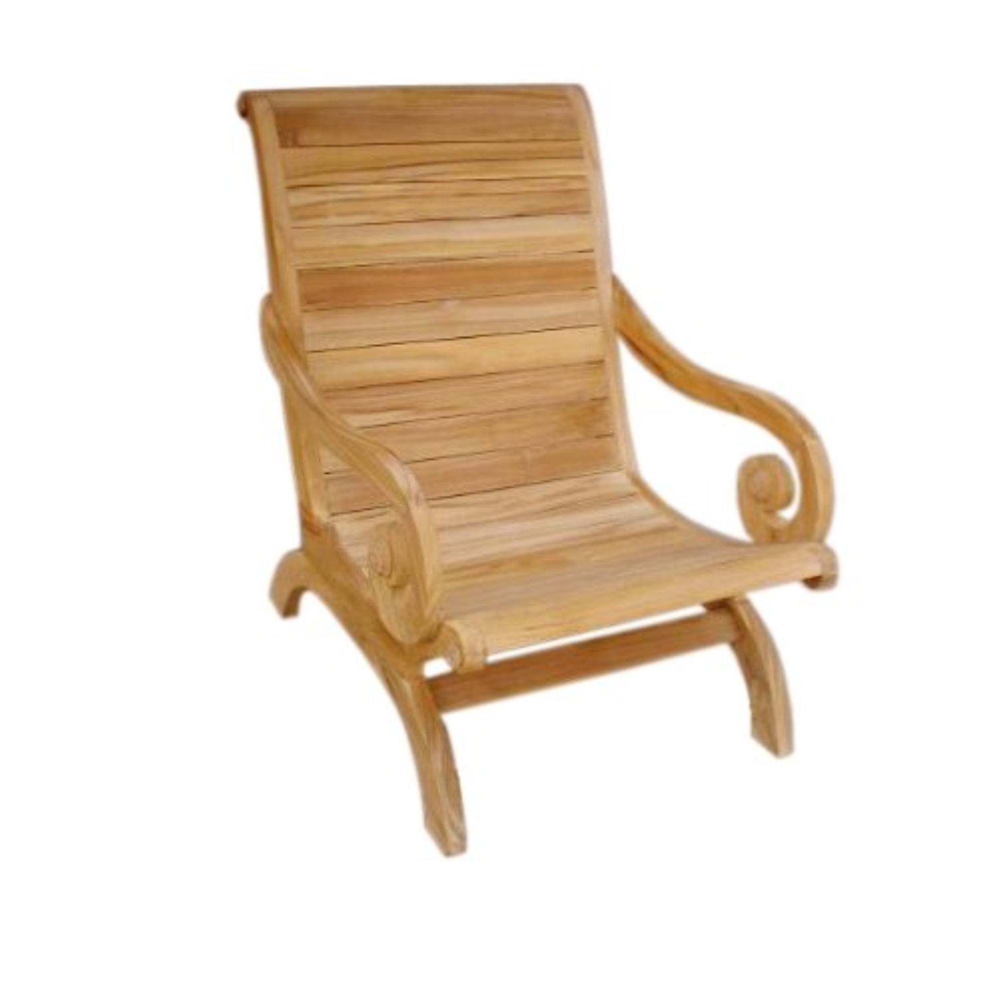 D-Art Collection Teak Lazy Chair in solid teakwood natural color ...
