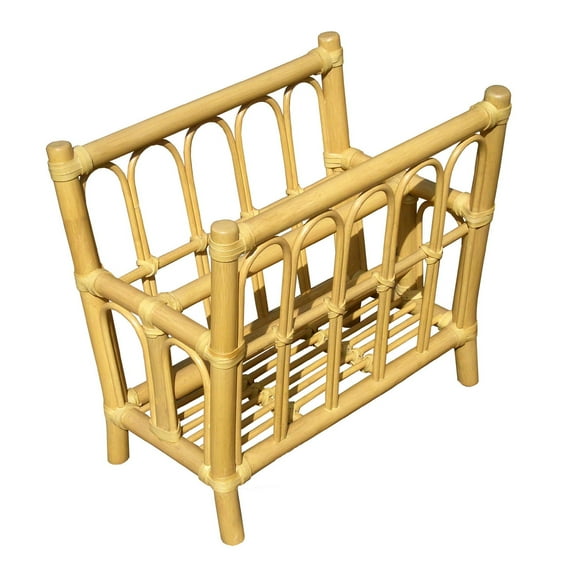 D-Art Collection Traditional Wicker/Rattan Magazine Rack in Natural ...