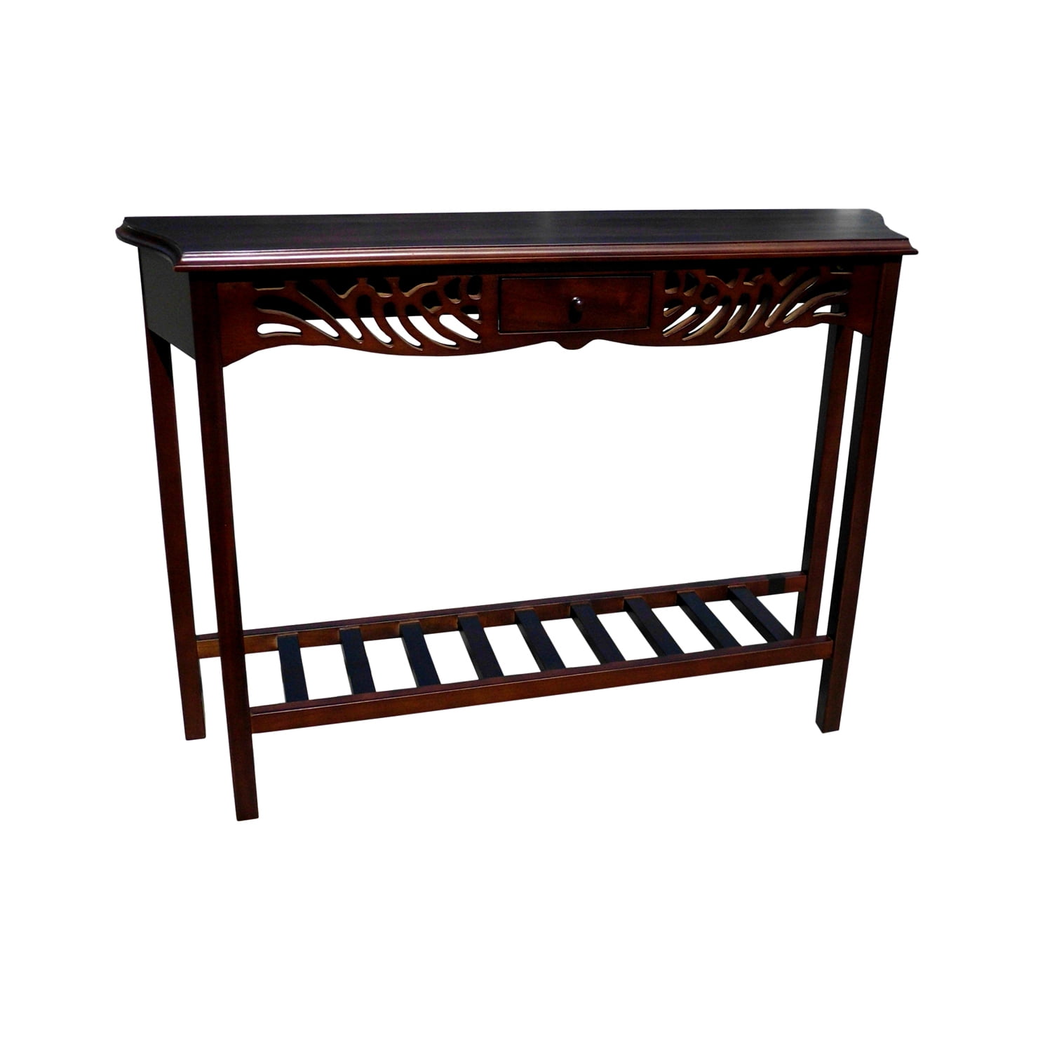 D-Art Collection Winston Solid Mahogany Wood Console Table in Dark ...