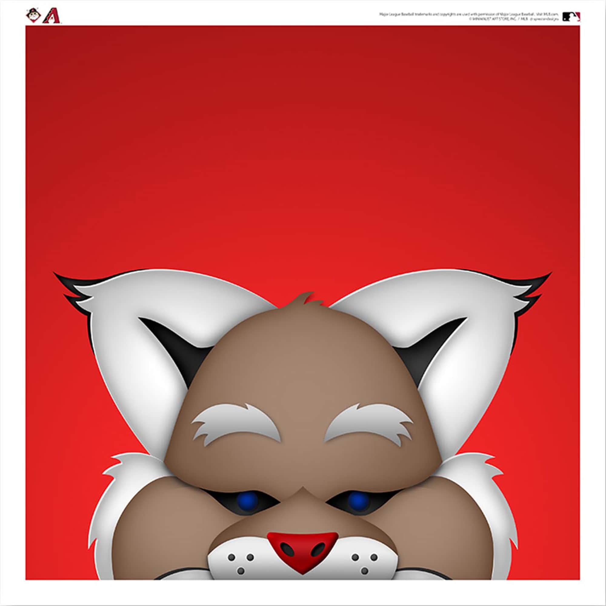 D. Baxter Bobcat Arizona Diamondbacks 12'' x 12'' Minimalist Mascot ...