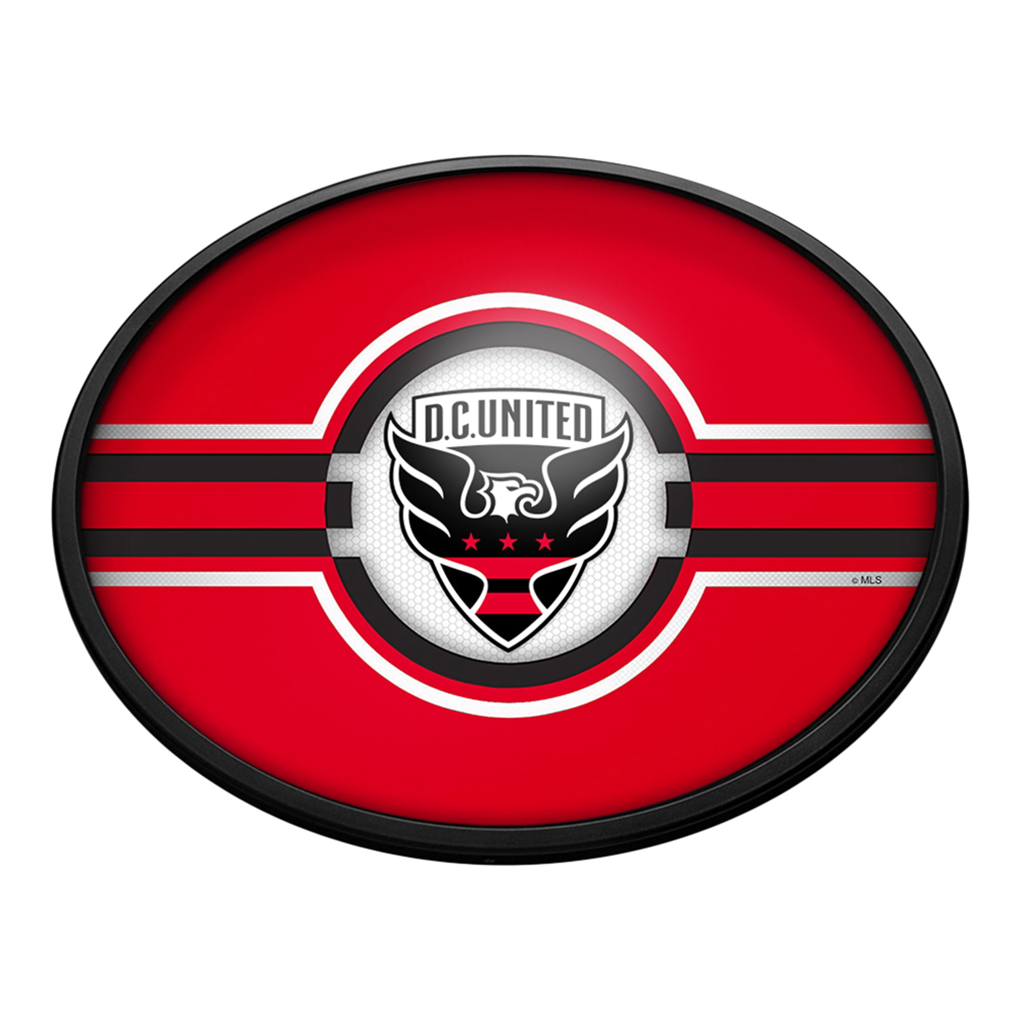 D.C. United 18'' x 14'' Slimline Illuminated Striped Oval Wall Sign ...
