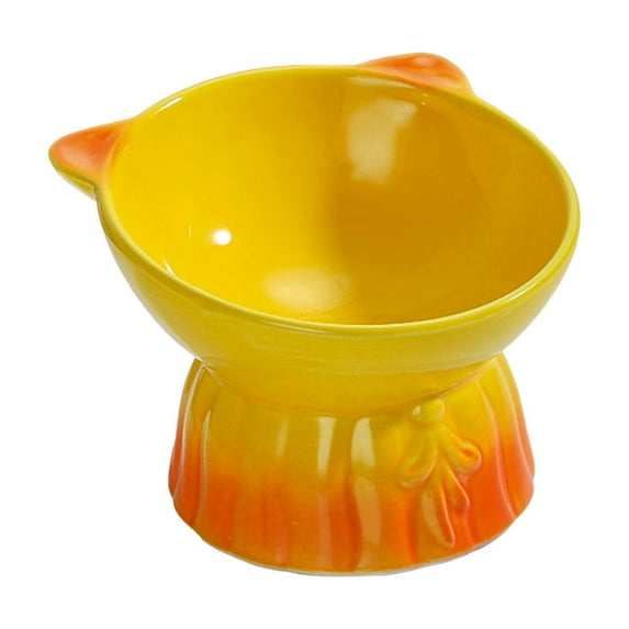D Ceramic Elevated Cat Bowl Featuring A Shallow Broad Design For Neck ...