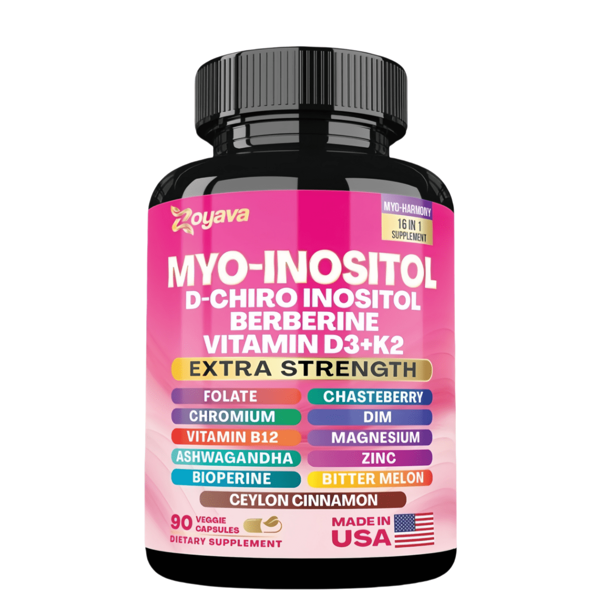 D-Chiro Inositol & Folate: Zoy-Myo 90 Caps for Reproductive Wellness ...