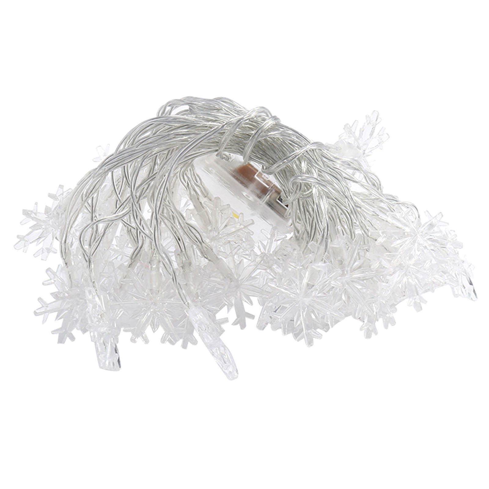 D Christmas Lights Snowflake String 20 Led 2 Meters Battery Operated ...