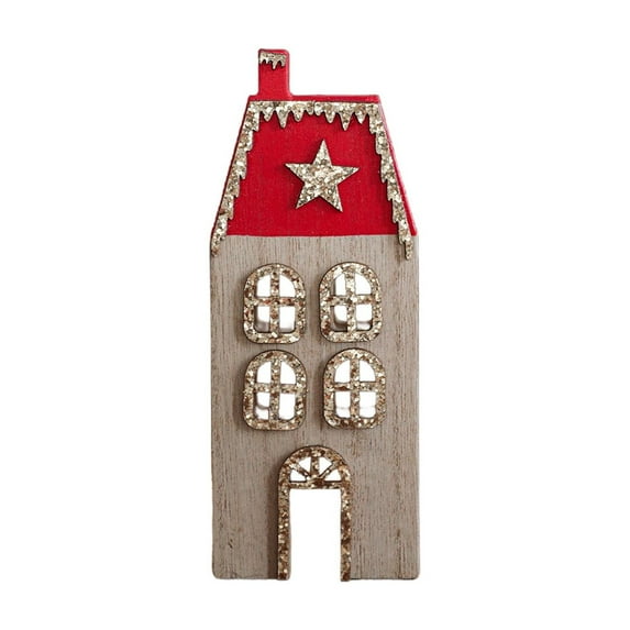 D Christmas Ornaments Santa Claus Flat Christmas House Fabric And Wood ...