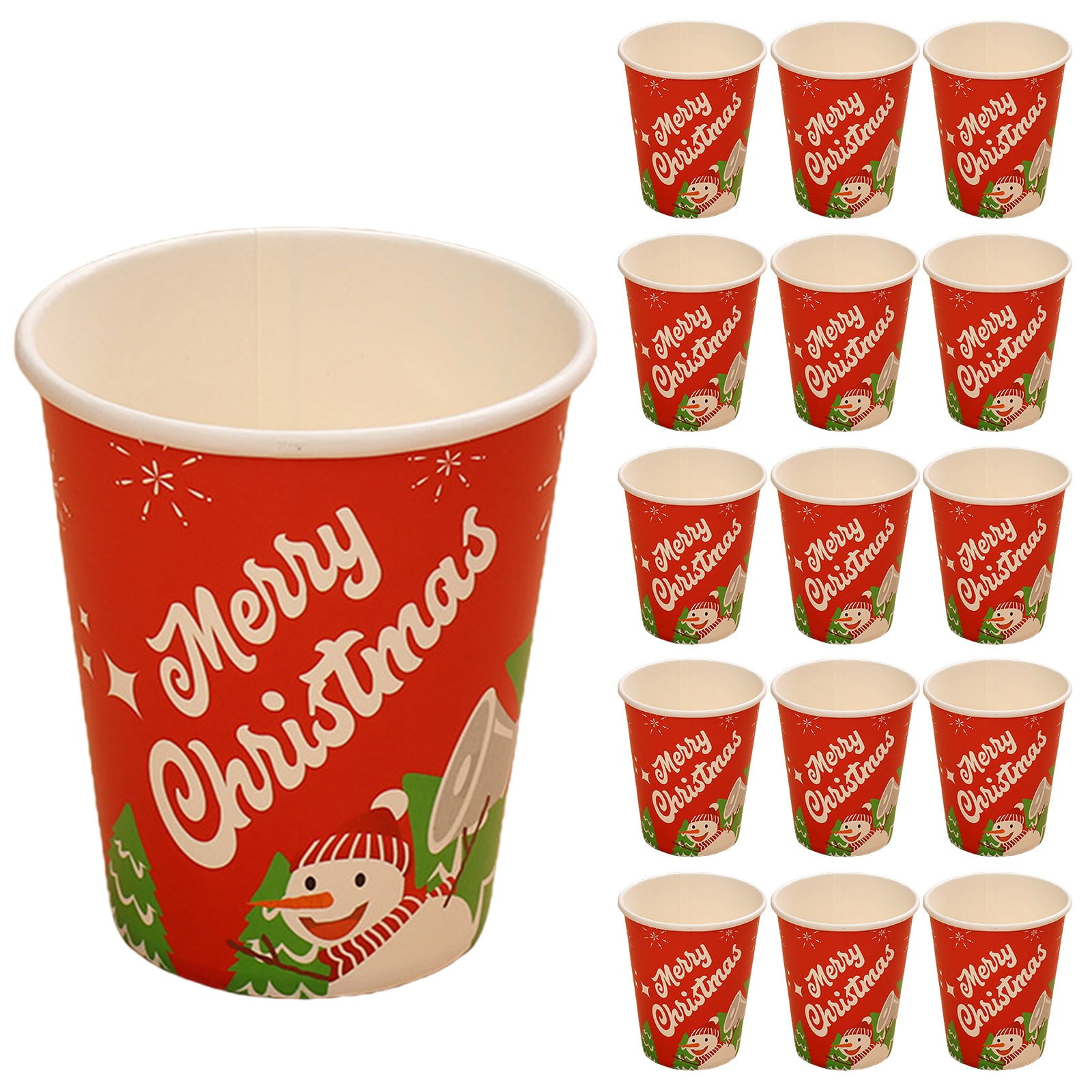 D Christmas Party Disposable Paper Cups Cartoon Santa Claus Design For ...