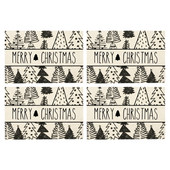D Christmas Placemat Set With Winter Snowflake Design For Party Kitchen ...