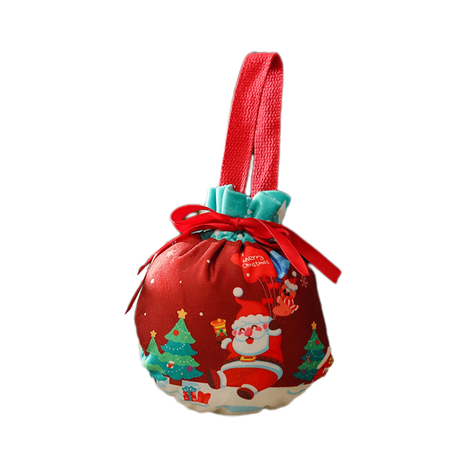 D Christmas Velvet Drawstring Gift Bag For Candy Chocolate Party Favors ...