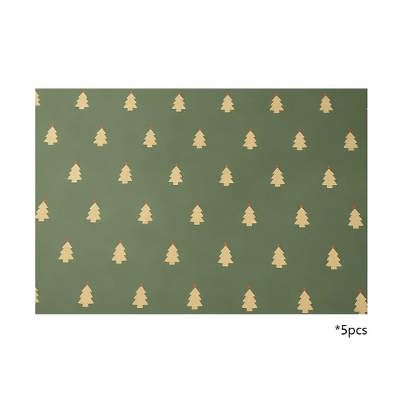 D Christmas Wrapping Paper 5 Sheets 74X50Cm Snowflake Tree Deer Design ...