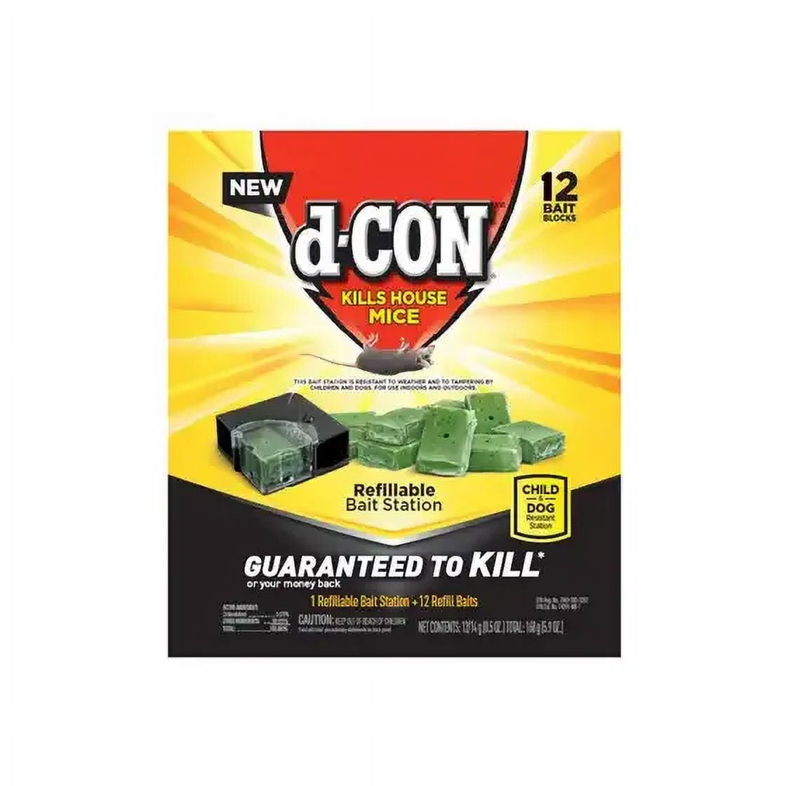 D Con 98666 Refillable Mice Bait Station with 12 Refills, Each ...