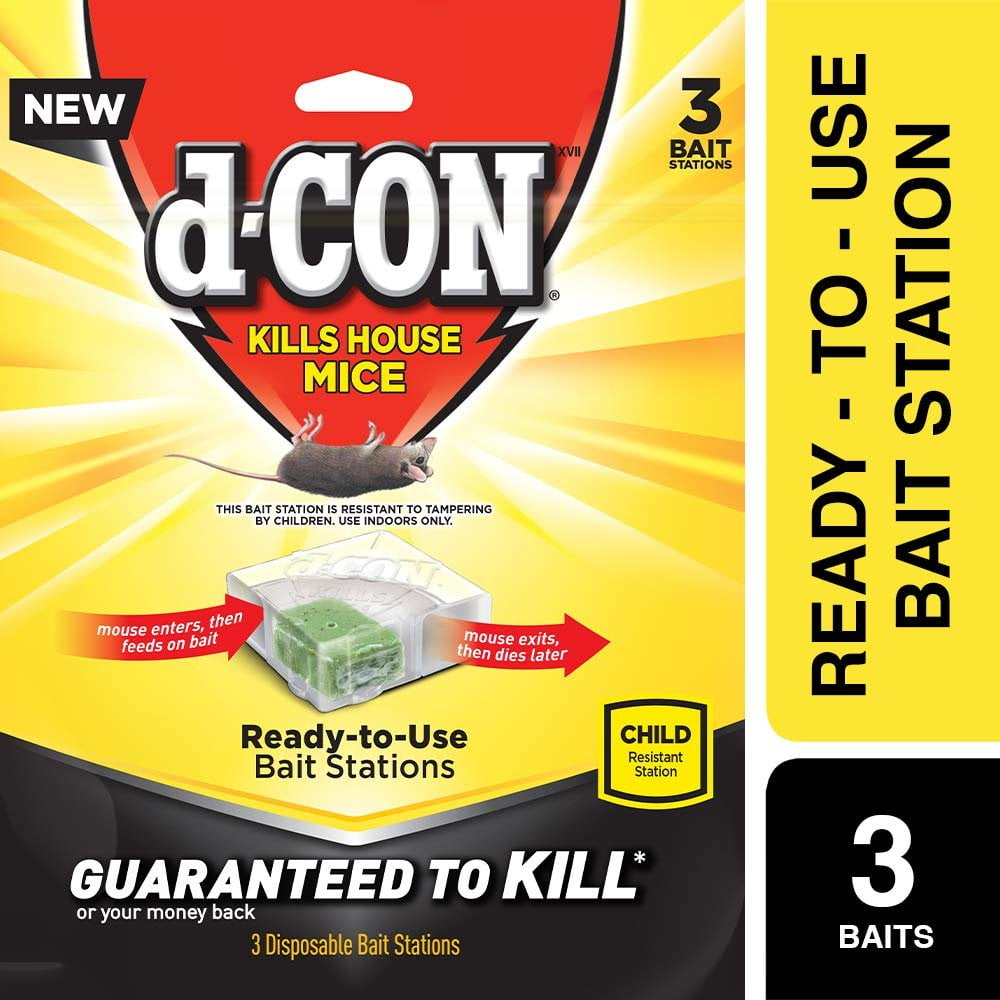 Compact d-CON Disposable Bait Station, 3 Count, Designed for Indoor Use ...