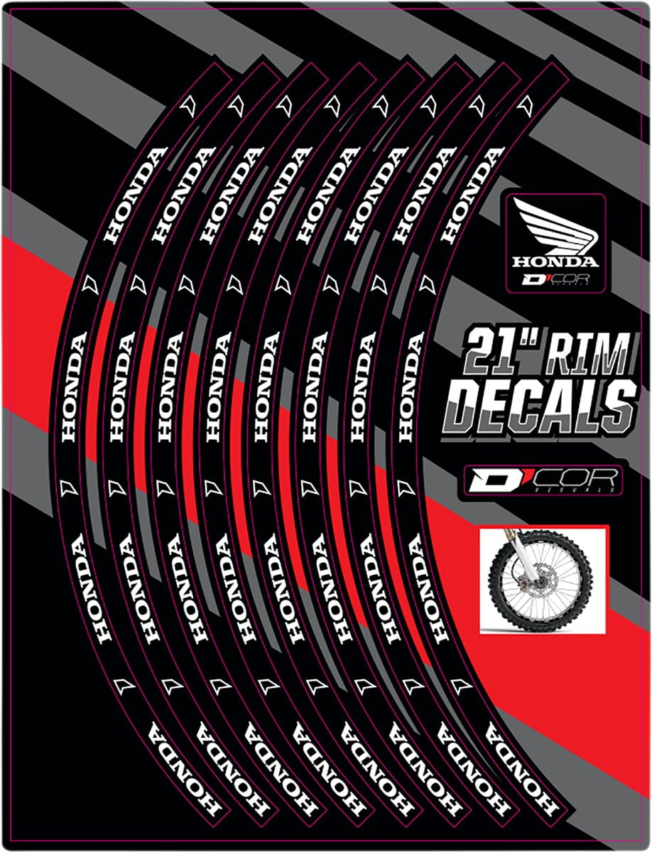 D'Cor Visuals 21" Front Rim Honda Decal Kit (40-80-200) - Walmart.com