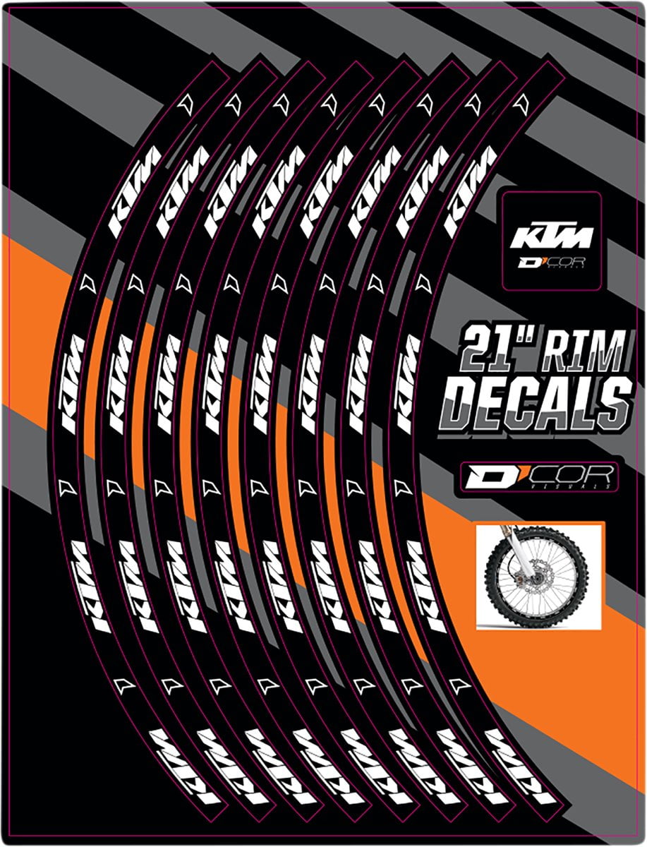 D'Cor Visuals 21" Front Rim KTM Decal Kit (40-80-204) - Walmart.com
