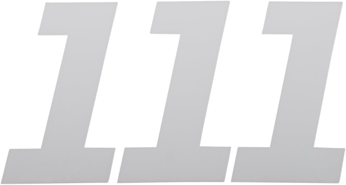 D'Cor Visuals 4" White Race Number 1 Decal 3 Pack (45-34-1) - Walmart.com