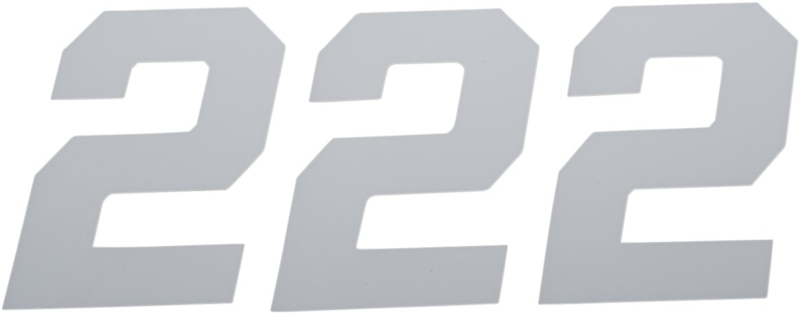 D'Cor Visuals 4" White Race Number 2 Decal 3 Pack (45-34-2) - Walmart.com