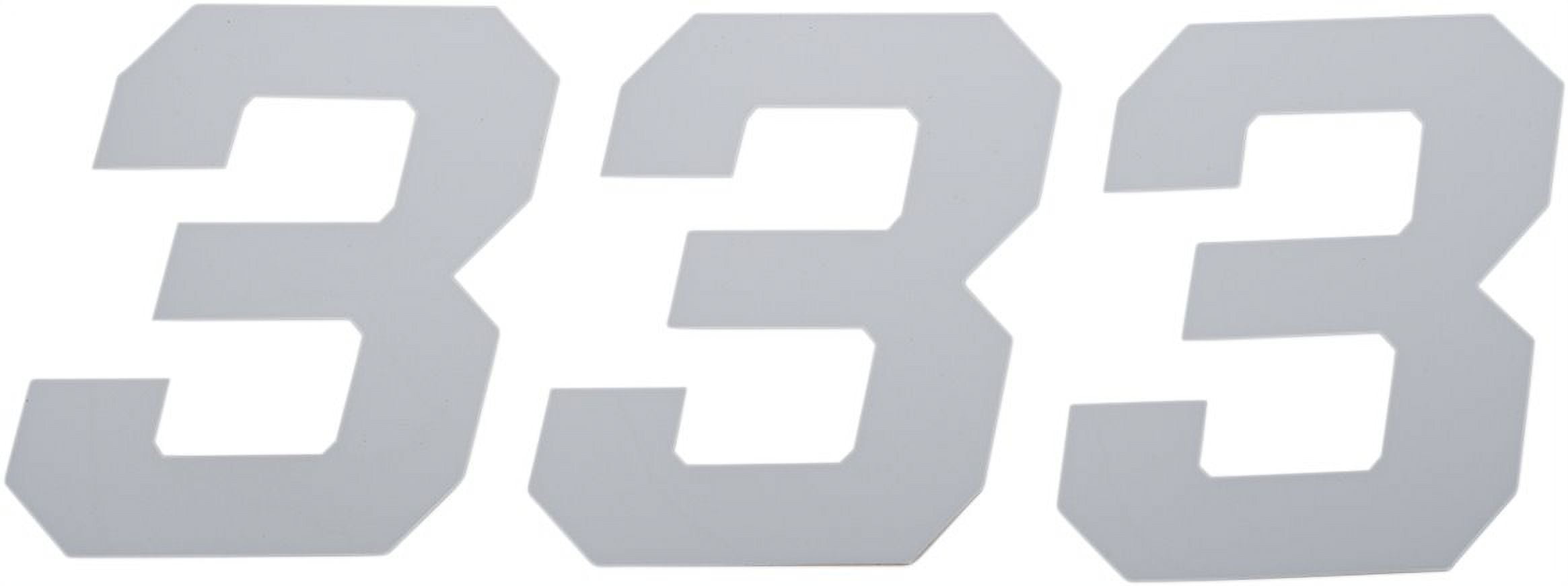D'Cor Visuals 4" White Race Number 3 Decal 3 Pack (45-34-3) - Walmart.com