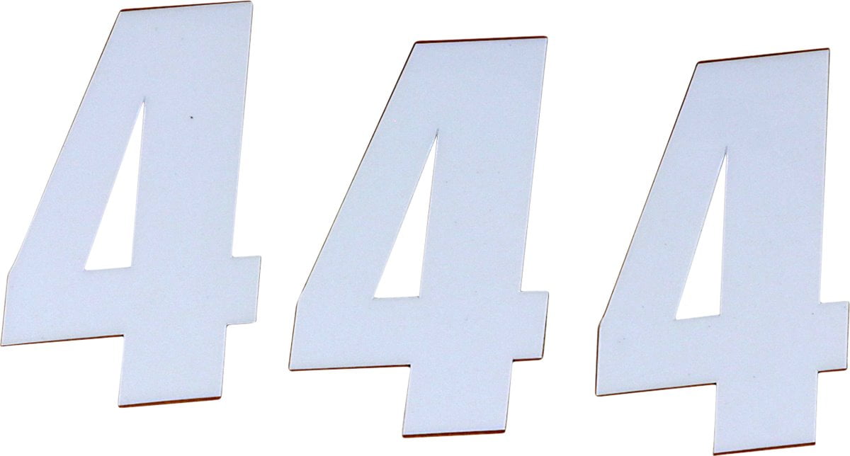 D'Cor Visuals 4" White SX Number 4 Decal 3 Pack (45-14-4) - Walmart.com