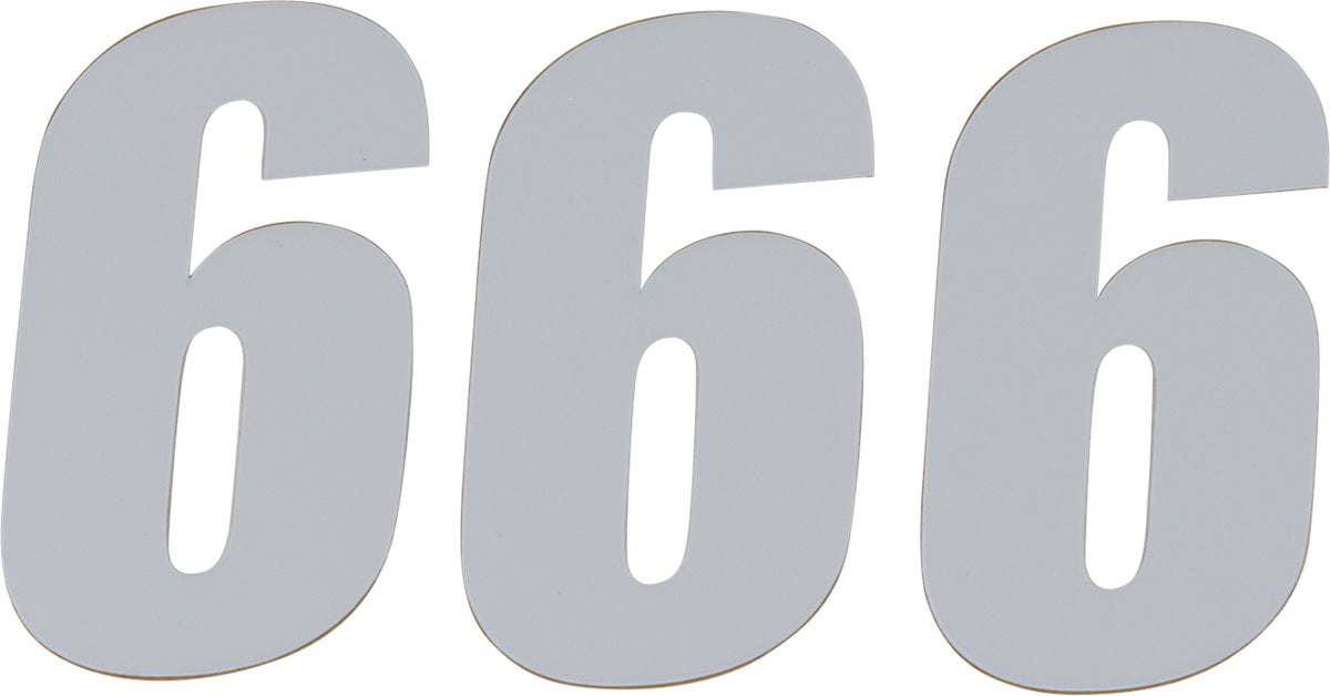 D'Cor Visuals 4" White SX Number 6 Decal 3 Pack (45-14-6) - Walmart.com