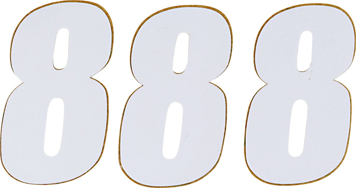 D'Cor Visuals 4" White SX Number 8 Decal 3 Pack (45-14-8) - Walmart.com