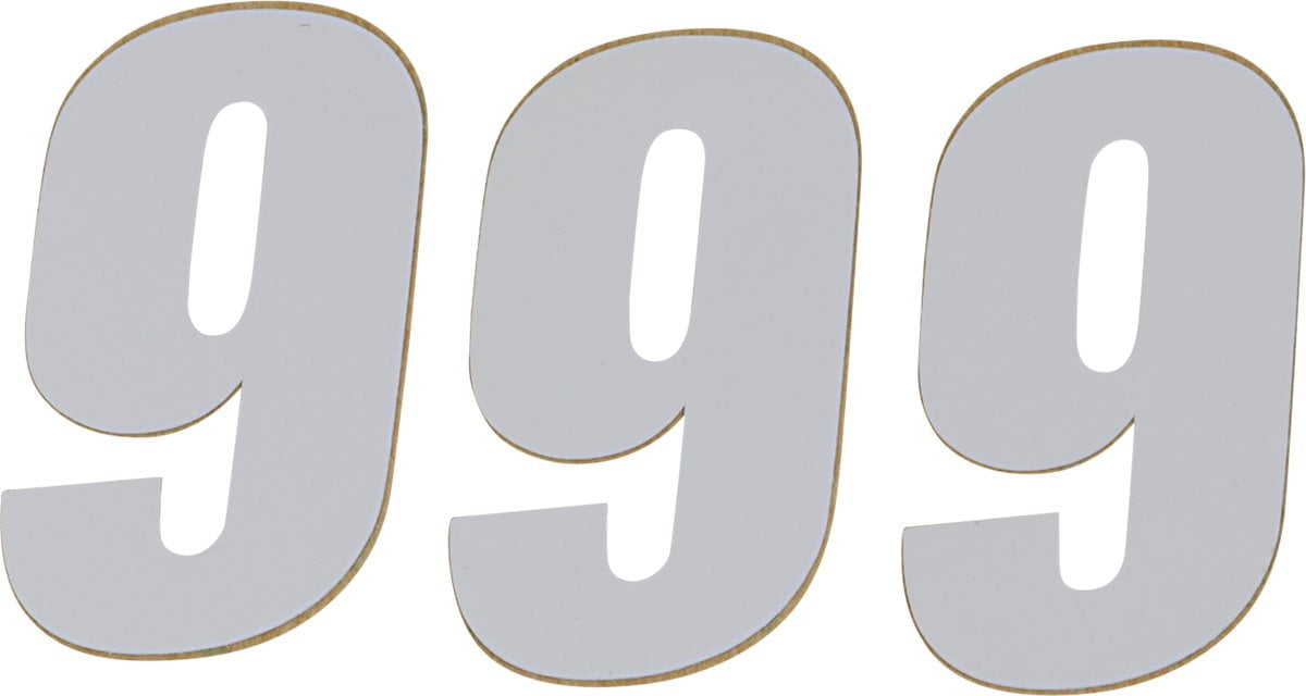D'Cor Visuals 4" White SX Number 9 Decal 3 Pack (45-14-9) - Walmart.com