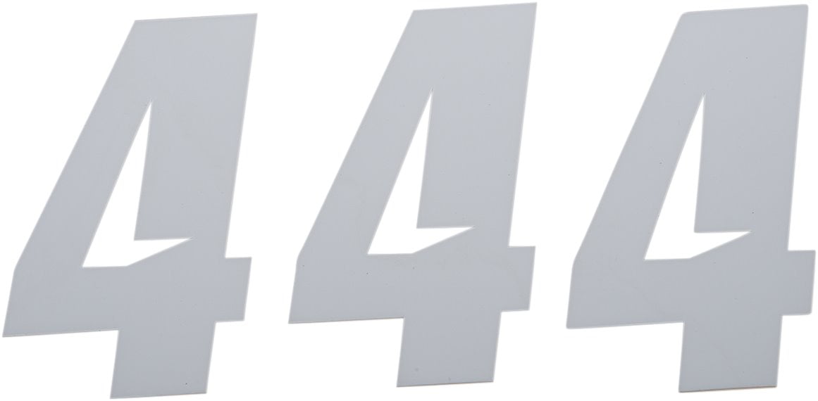 D'Cor Visuals 4" White Slash Number 4 Decal 3 Pack (45-28-4) - Walmart.com