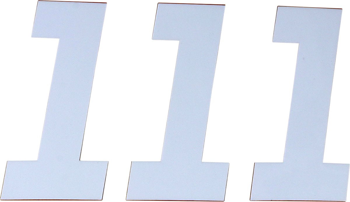 D'Cor Visuals 6" White Race Number 1 Decal 3 Pack (45-36-1) - Walmart.com